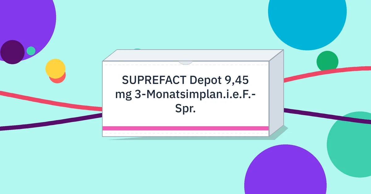 Symbolbild: Packung mit der Aufschrift SUPREFACT Depot 9,45 mg 3-Monatsimplan.i.e.F.-Spr. (PZN 15732849) – Verfügbarkeit und Bezug in Apotheken in Frankfurt am Main
