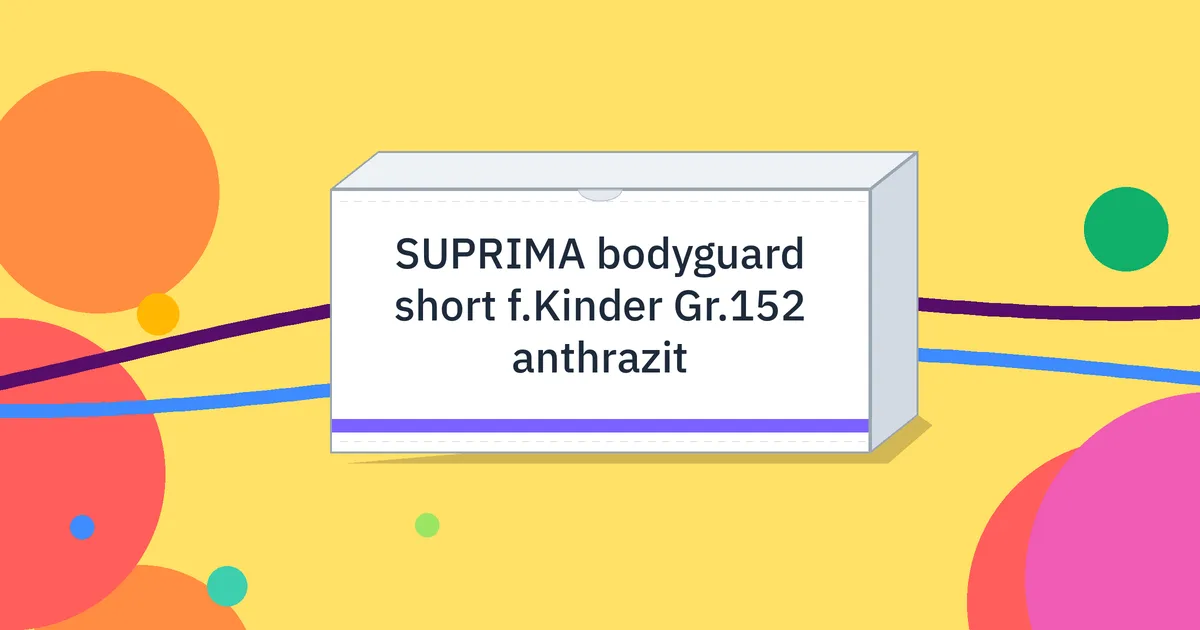 Symbolbild: Packung mit der Aufschrift SUPRIMA bodyguard short f.Kinder Gr.152 anthrazit (PZN 14302940) – Verfügbarkeit und Bezug in Apotheken in Frankfurt am Main