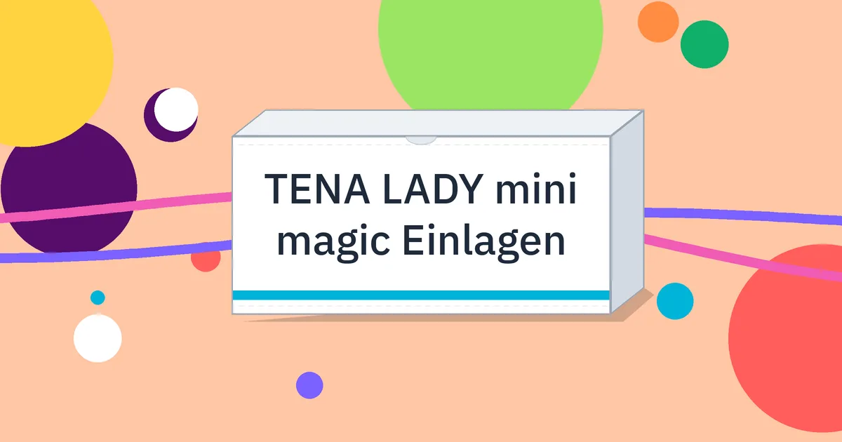 Symbolbild: Packung mit der Aufschrift TENA LADY mini magic Einlagen (PZN 11846823) – Verfügbarkeit und Bezug in Apotheken in Frankfurt am Main
