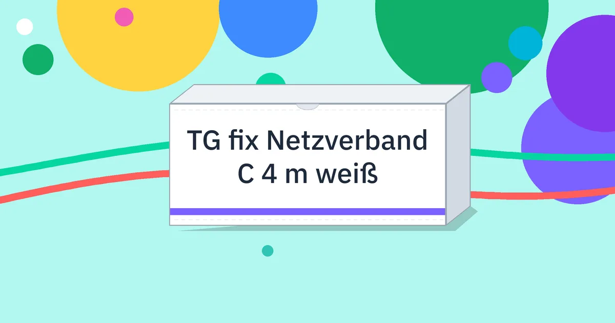Symbolbild: Packung mit der Aufschrift TG fix Netzverband C 4 m weiß (PZN 19963592) – Verfügbarkeit und Bezug in Apotheken in Frankfurt am Main