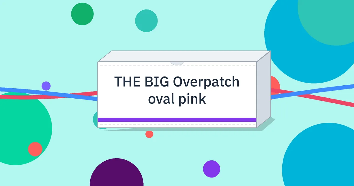 Symbolbild: Packung mit der Aufschrift THE BIG Overpatch oval pink (PZN 19867658) – Verfügbarkeit und Bezug in Apotheken in Frankfurt am Main