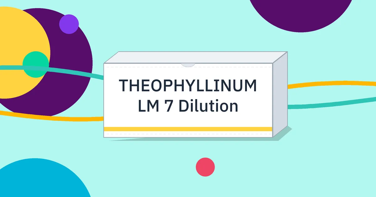 Symbolbild: Packung mit der Aufschrift THEOPHYLLINUM LM 7 Dilution (PZN 13220186) – Verfügbarkeit und Bezug in Apotheken in Frankfurt am Main
