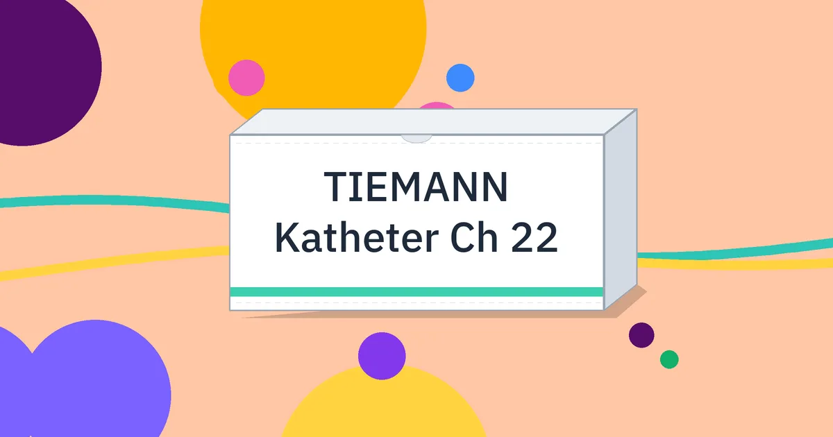 Symbolbild: Packung mit der Aufschrift TIEMANN Katheter Ch 22 (PZN 10830754) – Verfügbarkeit und Bezug in Apotheken in Frankfurt am Main