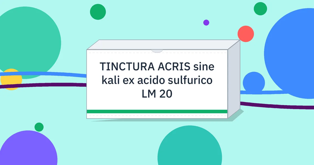 Symbolbild: Packung mit der Aufschrift TINCTURA ACRIS sine kali ex acido sulfurico LM 20 (PZN 13701201) – Verfügbarkeit und Bezug in Apotheken in Frankfurt am Main