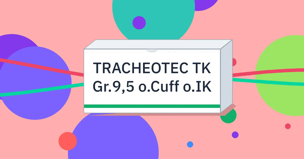 Symbolbild: Packung mit der Aufschrift TRACHEOTEC TK Gr.9,5 o.Cuff o.IK (PZN 02403328) – Verfügbarkeit und Bezug in Apotheken in Frankfurt am Main