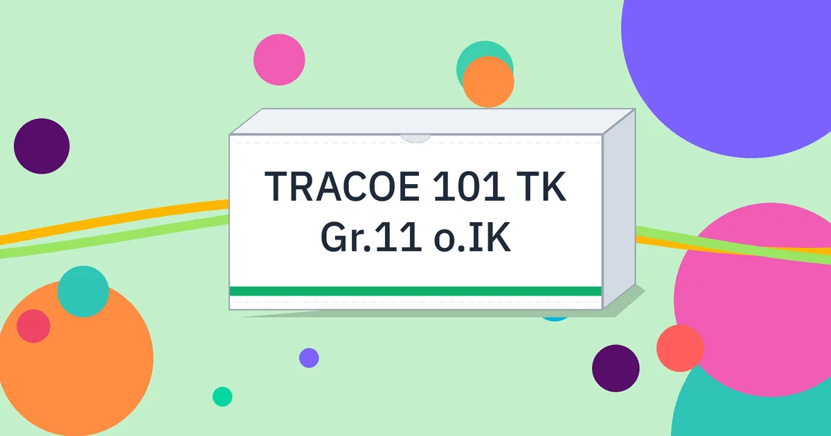 Symbolbild: Packung mit der Aufschrift TRACOE 101 TK Gr.11 o.IK (PZN 02722855) – Verfügbarkeit und Bezug in Apotheken in Frankfurt am Main