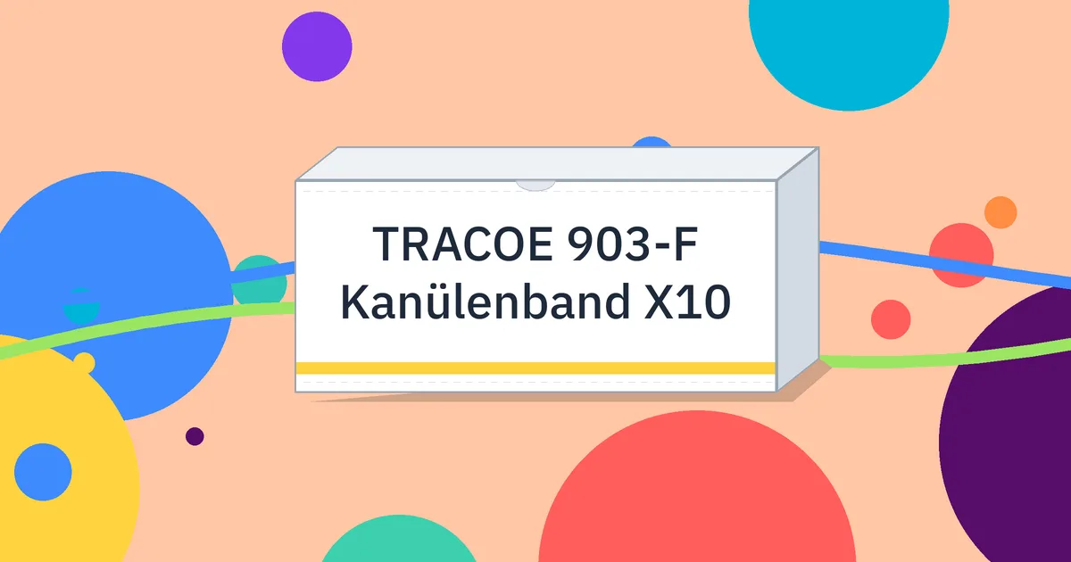 Symbolbild: Packung mit der Aufschrift TRACOE 903-F Kanülenband X10 (PZN 07277710) – Verfügbarkeit und Bezug in Apotheken in Frankfurt am Main