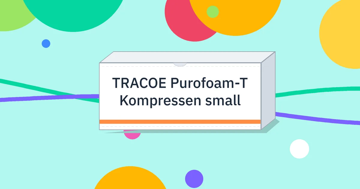 Symbolbild: Packung mit der Aufschrift TRACOE Purofoam-T Kompressen small (PZN 20186231) – Verfügbarkeit und Bezug in Apotheken in Frankfurt am Main