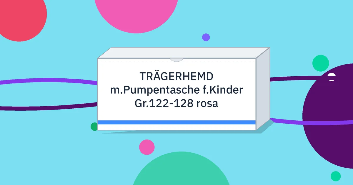Symbolbild: Packung mit der Aufschrift TRÄGERHEMD m.Pumpentasche f.Kinder Gr.122-128 rosa (PZN 11553009) – Verfügbarkeit und Bezug in Apotheken in Frankfurt am Main