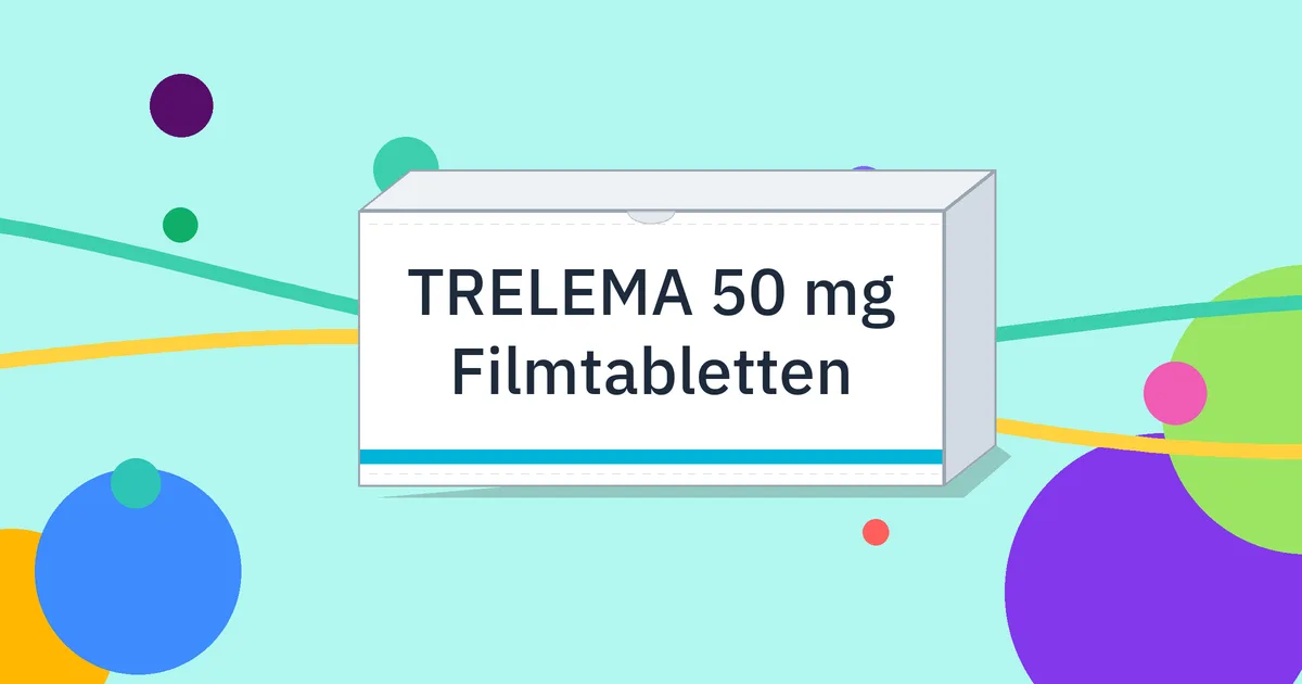 Symbolbild: Packung mit der Aufschrift TRELEMA 50 mg Filmtabletten (PZN 19835865) – Verfügbarkeit und Bezug in Apotheken in Frankfurt am Main
