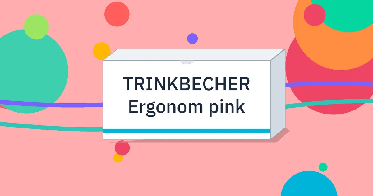 Symbolbild: Packung mit der Aufschrift TRINKBECHER Ergonom pink (PZN 00746722) – Verfügbarkeit und Bezug in Apotheken in Frankfurt am Main