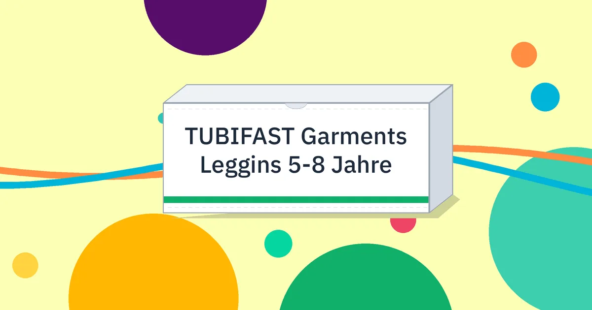 Symbolbild: Packung mit der Aufschrift TUBIFAST Garments Leggins 5-8 Jahre (PZN 10058093) – Verfügbarkeit und Bezug in Apotheken in Frankfurt am Main