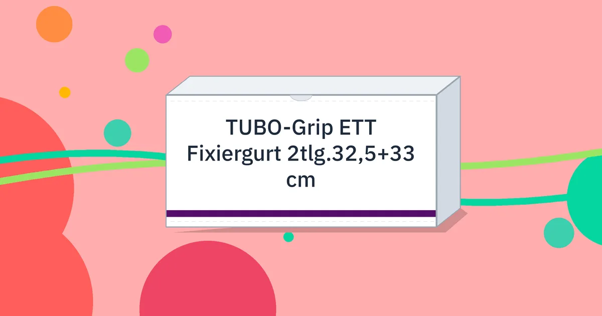Symbolbild: Packung mit der Aufschrift TUBO-Grip ETT Fixiergurt 2tlg.32,5+33 cm (PZN 18795885) – Verfügbarkeit und Bezug in Apotheken in Frankfurt am Main