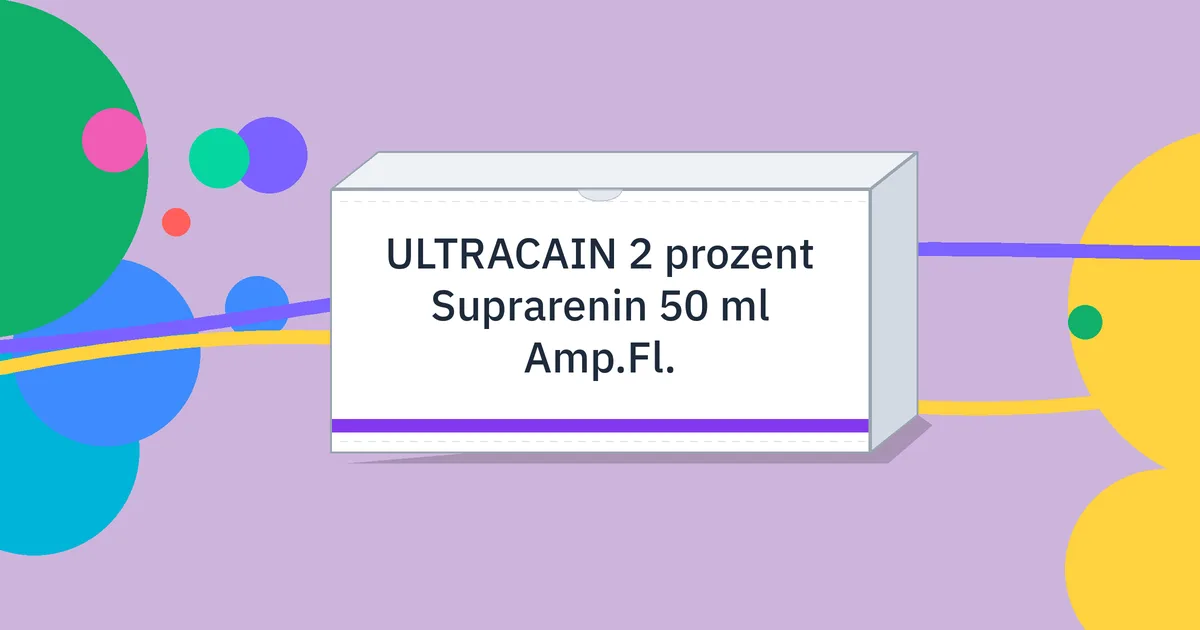 Symbolbild: Packung mit der Aufschrift ULTRACAIN 2 prozent Suprarenin 50 ml Amp.Fl. (PZN 01913843) – Verfügbarkeit und Bezug in Apotheken in Frankfurt am Main