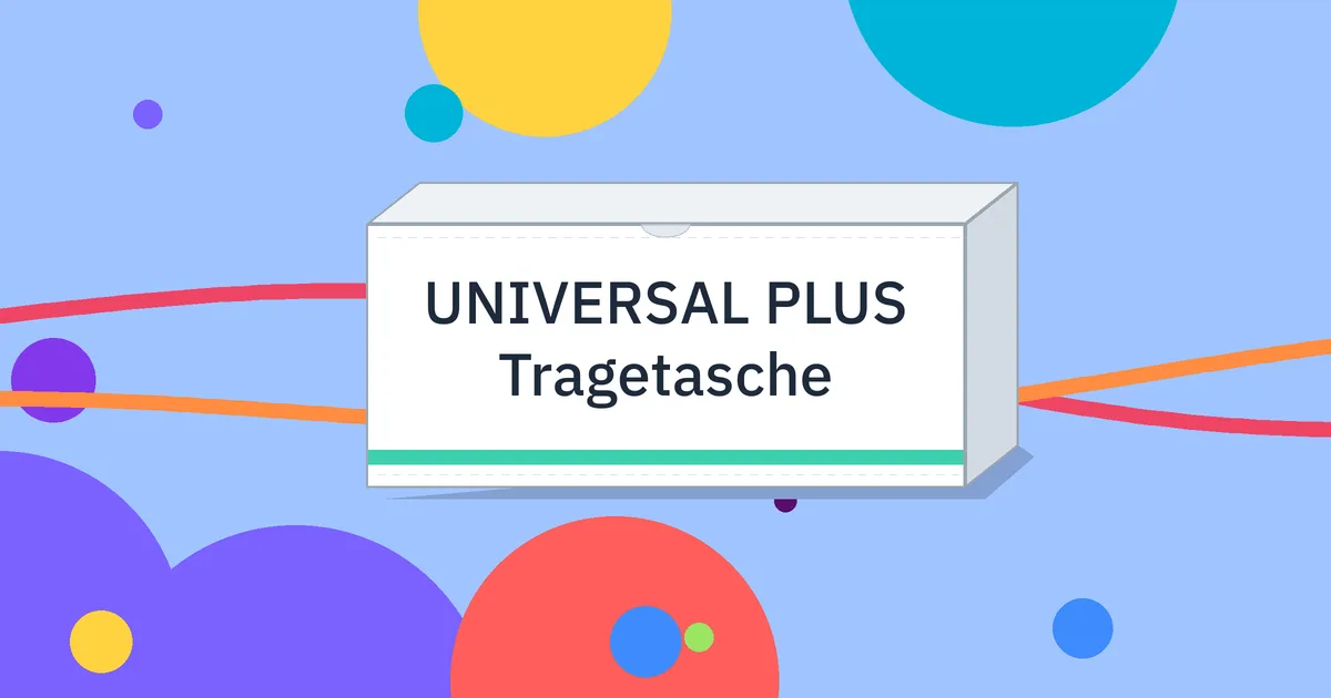 Symbolbild: Packung mit der Aufschrift UNIVERSAL PLUS Tragetasche (PZN 12452121) – Verfügbarkeit und Bezug in Apotheken in Frankfurt am Main