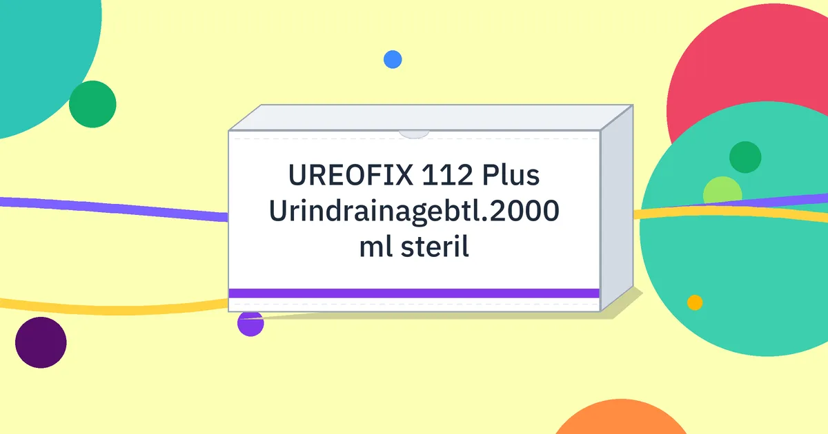 Symbolbild: Packung mit der Aufschrift UREOFIX 112 Plus Urindrainagebtl.2000 ml steril (PZN 13909692) – Verfügbarkeit und Bezug in Apotheken in Frankfurt am Main
