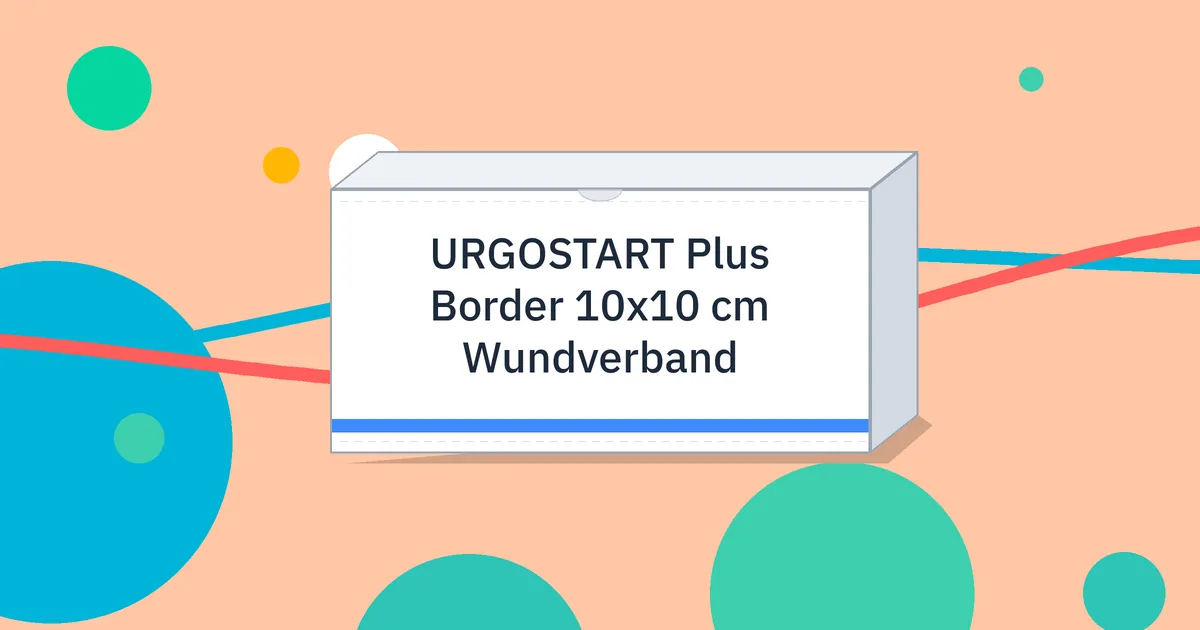 Symbolbild: Packung mit der Aufschrift URGOSTART Plus Border 10x10 cm Wundverband (PZN 17311827) – Verfügbarkeit und Bezug in Apotheken in Frankfurt am Main