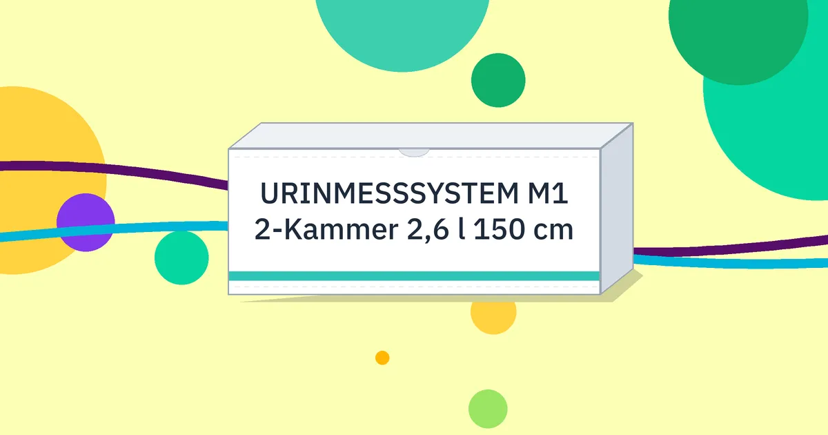 Symbolbild: Packung mit der Aufschrift URINMESSSYSTEM M1 2-Kammer 2,6 l 150 cm (PZN 01804976) – Verfügbarkeit und Bezug in Apotheken in Frankfurt am Main