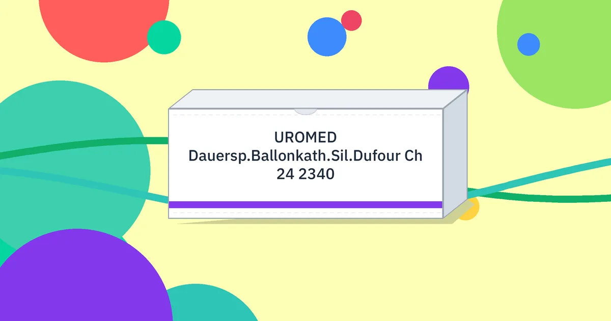 Symbolbild: Packung mit der Aufschrift UROMED Dauersp.Ballonkath.Sil.Dufour Ch 24 2340 (PZN 04741644) – Verfügbarkeit und Bezug in Apotheken in Frankfurt am Main
