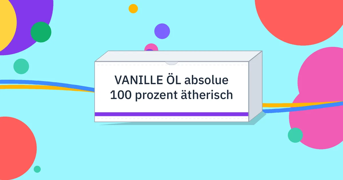 Symbolbild: Packung mit der Aufschrift VANILLE ÖL absolue 100 prozent ätherisch (PZN 07206377) – Verfügbarkeit und Bezug in Apotheken in Frankfurt am Main