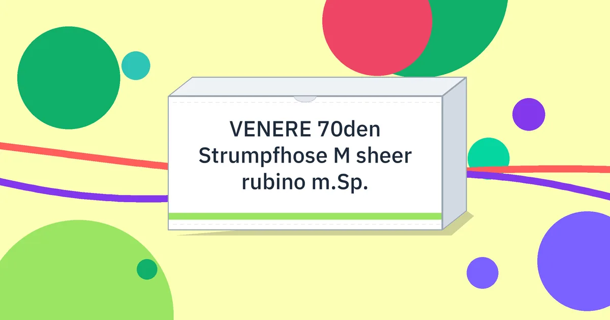 Symbolbild: Packung mit der Aufschrift VENERE 70den Strumpfhose M sheer rubino m.Sp. (PZN 16173458) – Verfügbarkeit und Bezug in Apotheken in Frankfurt am Main