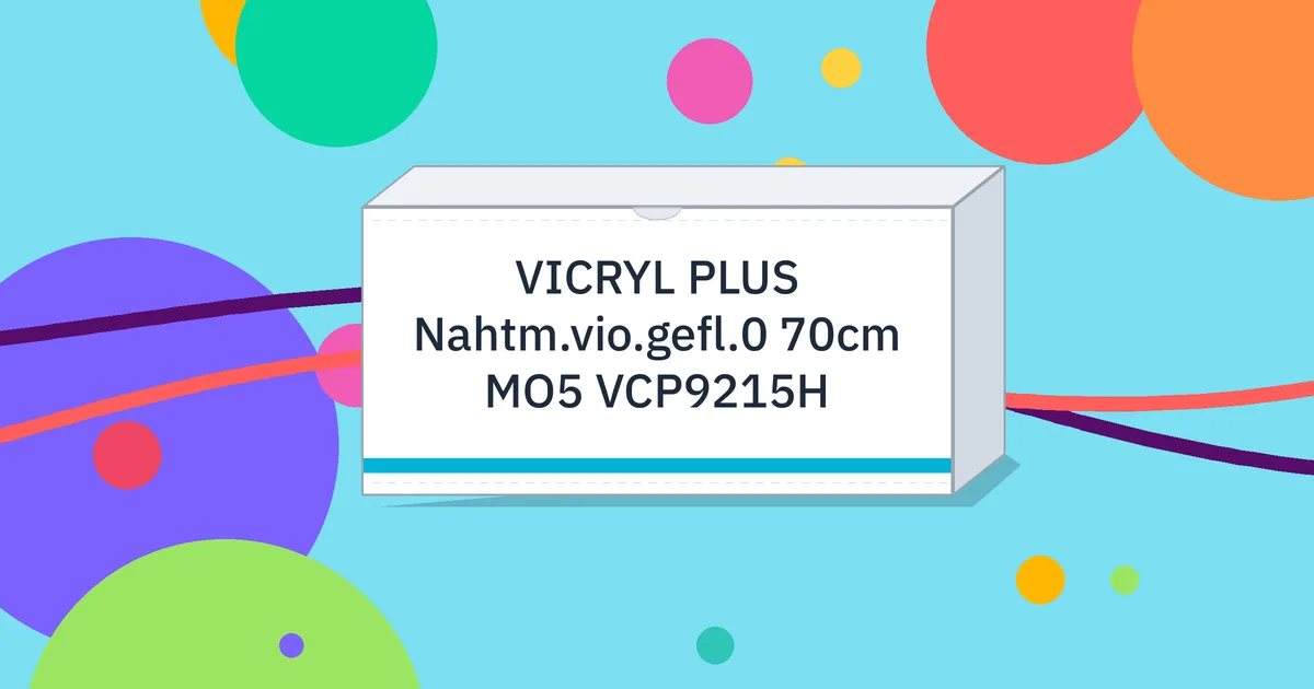 Symbolbild: Packung mit der Aufschrift VICRYL PLUS Nahtm.vio.gefl.0 70cm MO5 VCP9215H (PZN 20918556) – Verfügbarkeit und Bezug in Apotheken in Frankfurt am Main
