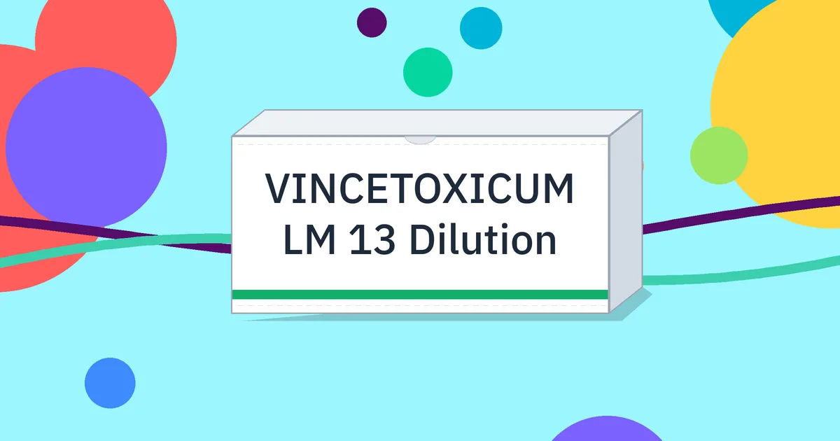 Symbolbild: Packung mit der Aufschrift VINCETOXICUM LM 13 Dilution (PZN 13274495) – Verfügbarkeit und Bezug in Apotheken in Frankfurt am Main