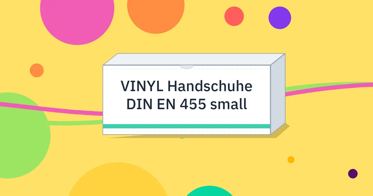 Symbolbild: Packung mit der Aufschrift VINYL Handschuhe DIN EN 455 small (PZN 00112779) – Verfügbarkeit und Bezug in Apotheken in Frankfurt am Main