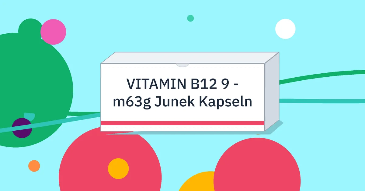 Symbolbild: Packung mit der Aufschrift VITAMIN B12 9 -m63g Junek Kapseln (PZN 04132135) – Verfügbarkeit und Bezug in Apotheken in Frankfurt am Main