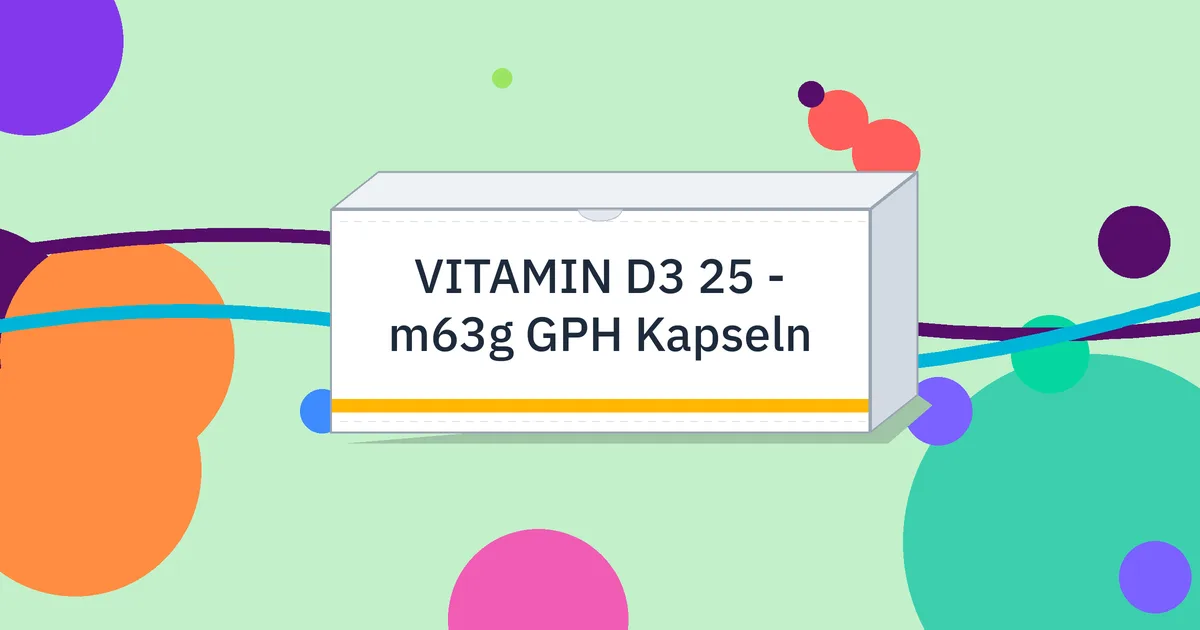 Symbolbild: Packung mit der Aufschrift VITAMIN D3 25 -m63g GPH Kapseln (PZN 04722492) – Verfügbarkeit und Bezug in Apotheken in Frankfurt am Main