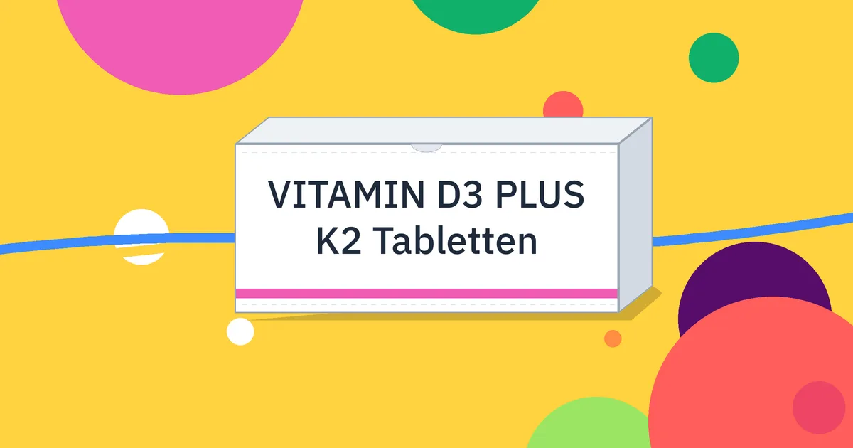 Symbolbild: Packung mit der Aufschrift VITAMIN D3 PLUS K2 Tabletten (PZN 19126991) – Verfügbarkeit und Bezug in Apotheken in Frankfurt am Main