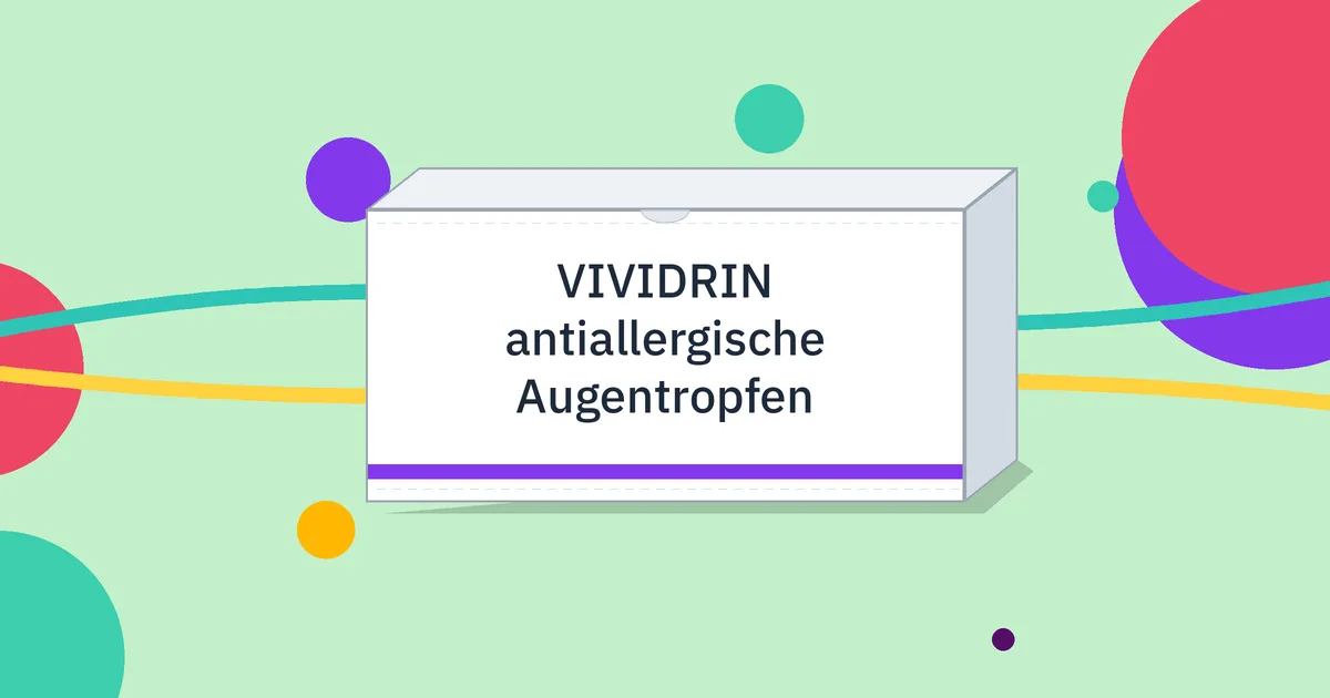 Symbolbild: Packung mit der Aufschrift VIVIDRIN antiallergische Augentropfen (PZN 03561555) – Verfügbarkeit und Bezug in Apotheken in Frankfurt am Main