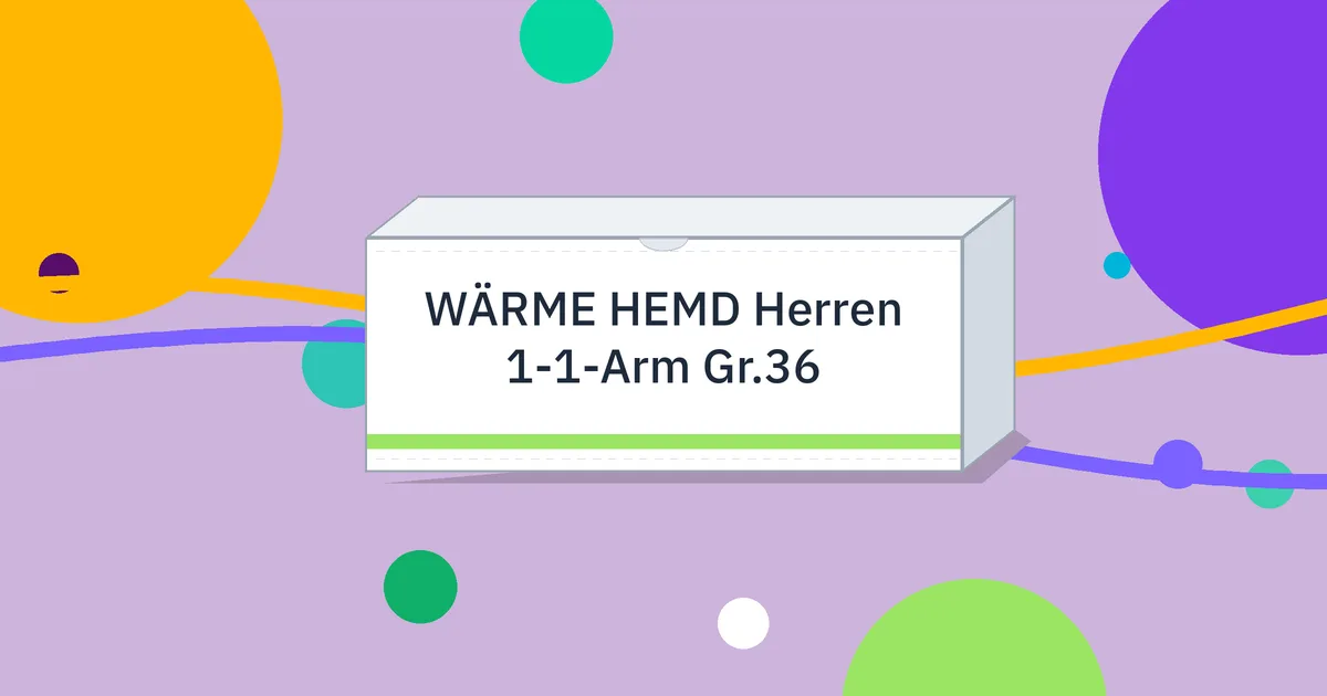 Symbolbild: Packung mit der Aufschrift WÄRME HEMD Herren 1-1-Arm Gr.36 (PZN 02445887) – Verfügbarkeit und Bezug in Apotheken in Frankfurt am Main