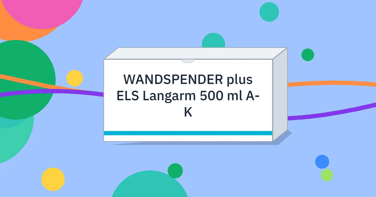 Symbolbild: Packung mit der Aufschrift WANDSPENDER plus ELS Langarm 500 ml A-K (PZN 04706872) – Verfügbarkeit und Bezug in Apotheken in Frankfurt am Main