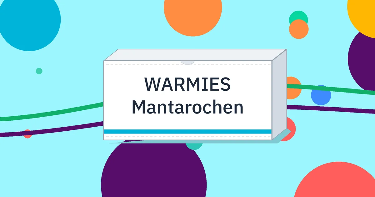 Symbolbild: Packung mit der Aufschrift WARMIES Mantarochen (PZN 16926805) – Verfügbarkeit und Bezug in Apotheken in Frankfurt am Main