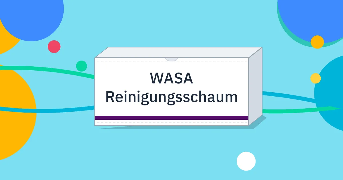 Symbolbild: Packung mit der Aufschrift WASA Reinigungsschaum (PZN 01955847) – Verfügbarkeit und Bezug in Apotheken in Frankfurt am Main
