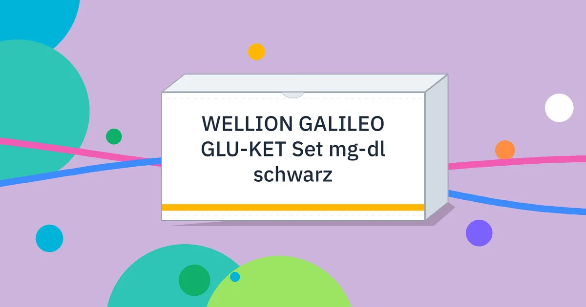 Symbolbild: Packung mit der Aufschrift WELLION GALILEO GLU-KET Set mg-dl schwarz (PZN 12470283) – Verfügbarkeit und Bezug in Apotheken in Frankfurt am Main