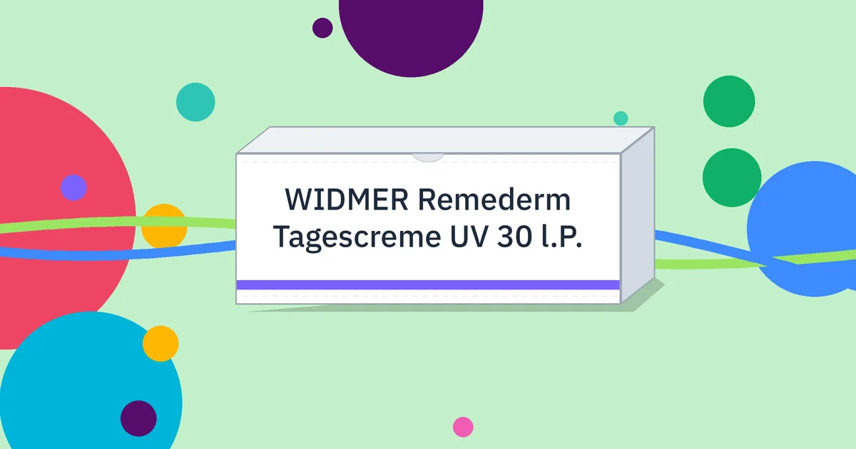 Symbolbild: Packung mit der Aufschrift WIDMER Remederm Tagescreme UV 30 l.P. (PZN 18442431) – Verfügbarkeit und Bezug in Apotheken in Frankfurt am Main