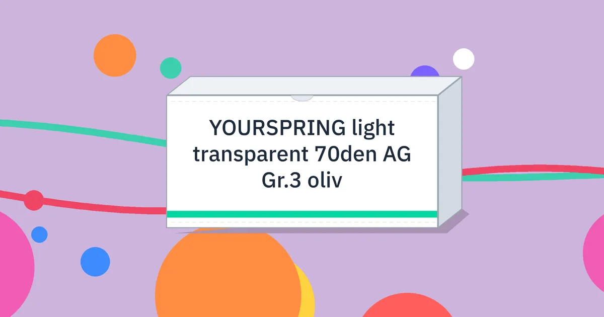 Symbolbild: Packung mit der Aufschrift YOURSPRING light transparent 70den AG Gr.3 oliv (PZN 18056314) – Verfügbarkeit und Bezug in Apotheken in Frankfurt am Main