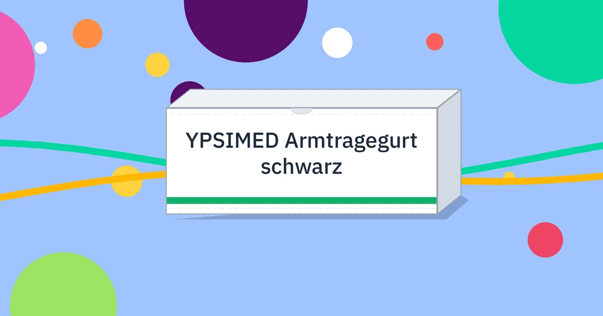 Symbolbild: Packung mit der Aufschrift YPSIMED Armtragegurt schwarz (PZN 12603175) – Verfügbarkeit und Bezug in Apotheken in Frankfurt am Main