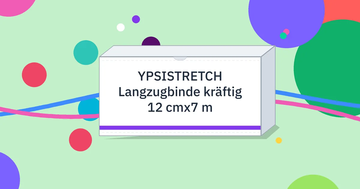 Symbolbild: Packung mit der Aufschrift YPSISTRETCH Langzugbinde kräftig 12 cmx7 m (PZN 12604068) – Verfügbarkeit und Bezug in Apotheken in Frankfurt am Main