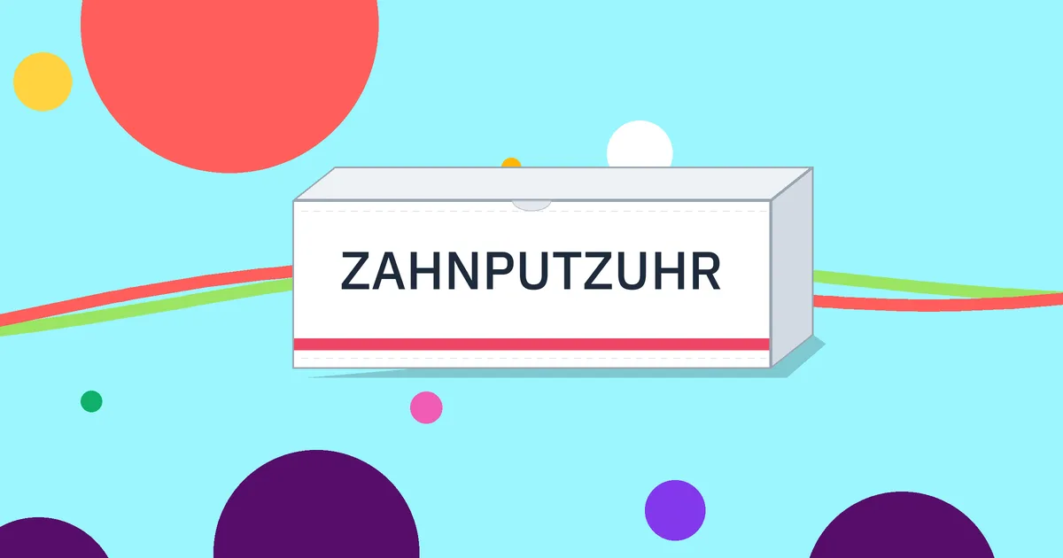 Symbolbild: Packung mit der Aufschrift ZAHNPUTZUHR (PZN 02158366) – Verfügbarkeit und Bezug in Apotheken in Frankfurt am Main
