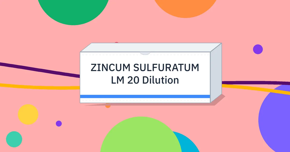 Symbolbild: Packung mit der Aufschrift ZINCUM SULFURATUM LM 20 Dilution (PZN 13299420) – Verfügbarkeit und Bezug in Apotheken in Frankfurt am Main