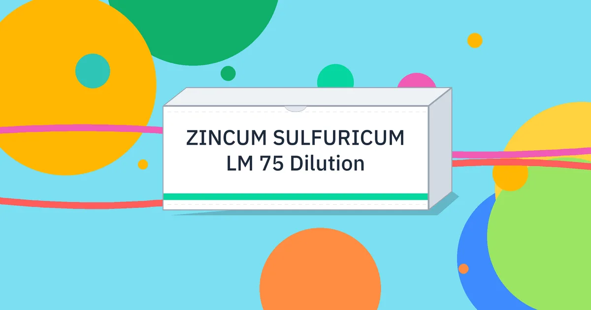Symbolbild: Packung mit der Aufschrift ZINCUM SULFURICUM LM 75 Dilution (PZN 13300554) – Verfügbarkeit und Bezug in Apotheken in Frankfurt am Main