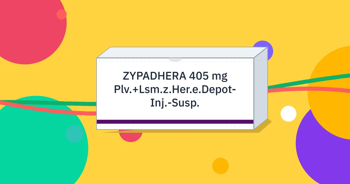 Symbolbild: Packung mit der Aufschrift ZYPADHERA 405 mg Plv.+Lsm.z.Her.e.Depot-Inj.-Susp. (PZN 07373336) – Verfügbarkeit und Bezug in Apotheken in Frankfurt am Main