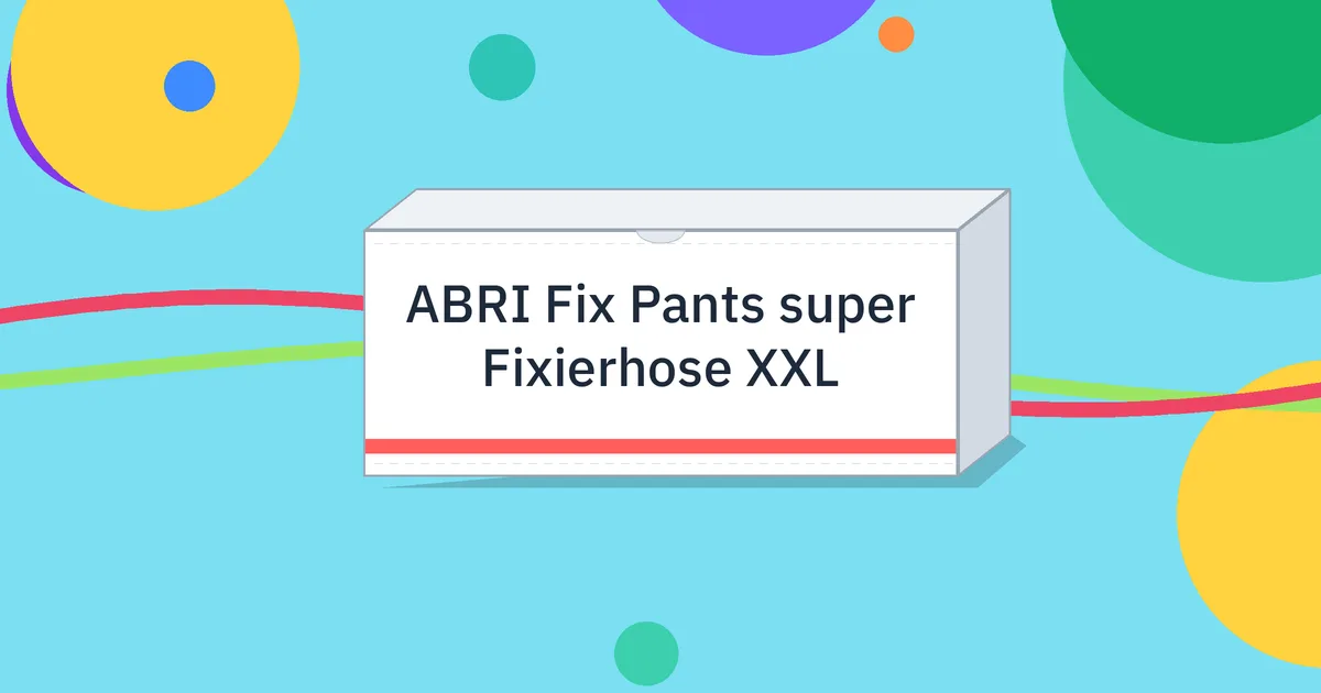 Symbolbild: Packung mit der Aufschrift ABRI Fix Pants super Fixierhose XXL (PZN 01663636) – Verfügbarkeit und Bezug in Apotheken in Frankfurt am Main
