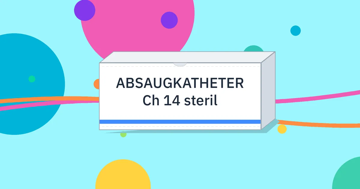 Symbolbild: Packung mit der Aufschrift ABSAUGKATHETER Ch 14 steril (PZN 07373448) – Verfügbarkeit und Bezug in Apotheken in Frankfurt am Main