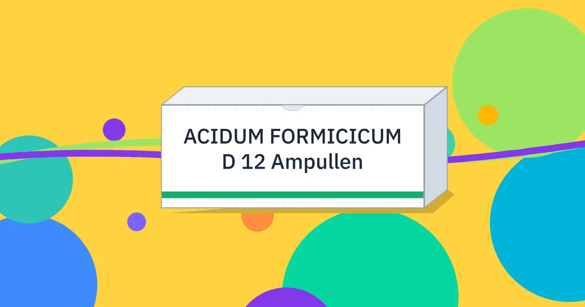 Symbolbild: Packung mit der Aufschrift ACIDUM FORMICICUM D 12 Ampullen (PZN 11703667) – Verfügbarkeit und Bezug in Apotheken in Frankfurt am Main