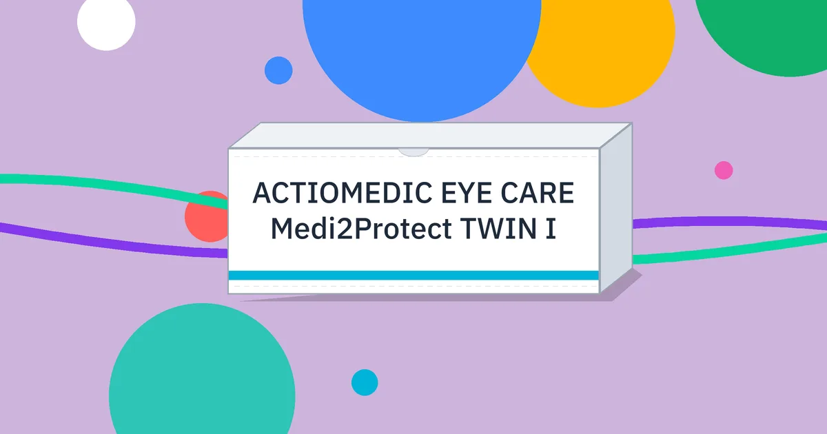 Symbolbild: Packung mit der Aufschrift ACTIOMEDIC EYE CARE Medi2Protect TWIN I (PZN 12592483) – Verfügbarkeit und Bezug in Apotheken in Frankfurt am Main