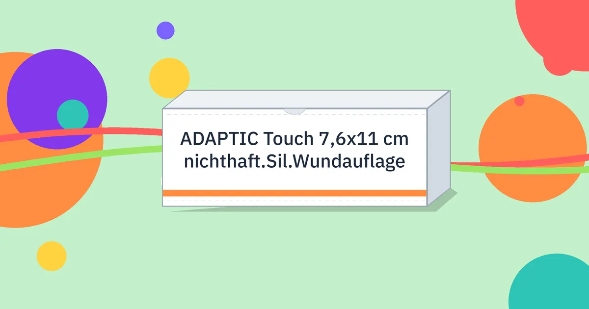 Symbolbild: Packung mit der Aufschrift ADAPTIC Touch 7,6x11 cm nichthaft.Sil.Wundauflage (PZN 20544742) – Verfügbarkeit und Bezug in Apotheken in Frankfurt am Main